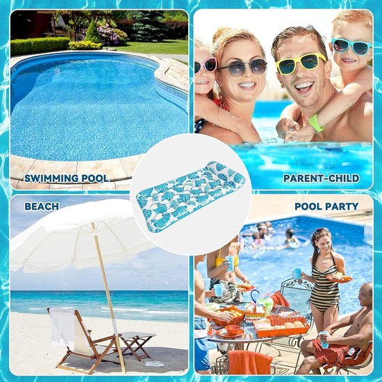 Water Hammock - Large Inflatable Tanning Bed with Pillow for Adults and ...