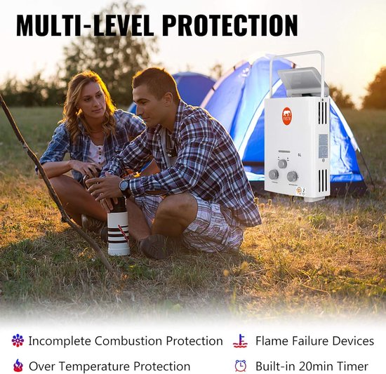 Propaan Boiler 6L - LPG Geiser 6 Liter / minuut Boiler - Ideaal Voor ...