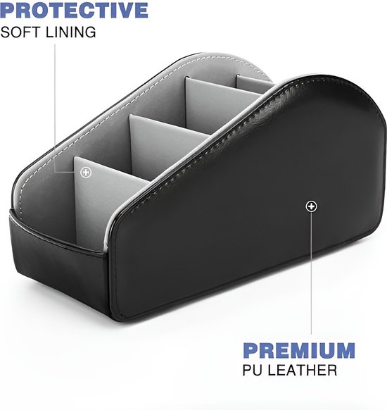 Remote Control Holder, Leather TV Remote Organizer Remote Caddy Desktop ...