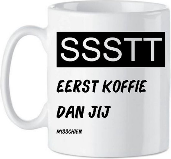 Subli-Print Classic Mok 330 Ml - Gepersonaliseerde Mok Cadeautje Cadeau - SSSTT Eerst... | bol