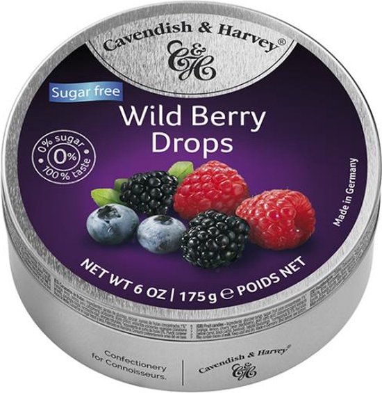 Cavendish & Harvey Zuurtjes - Suikervrij Wild Berry - 9 x 175 Gram | bol