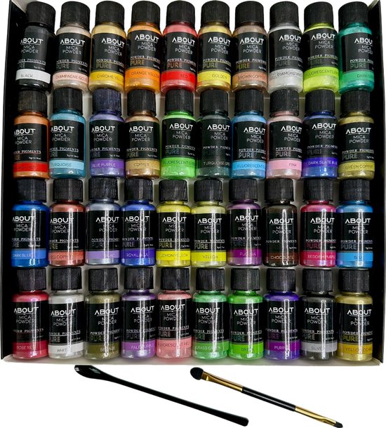 MGM Trading Epoxyhars verf mica poeder - 40 kleuren * 5 g natuurlijk ...