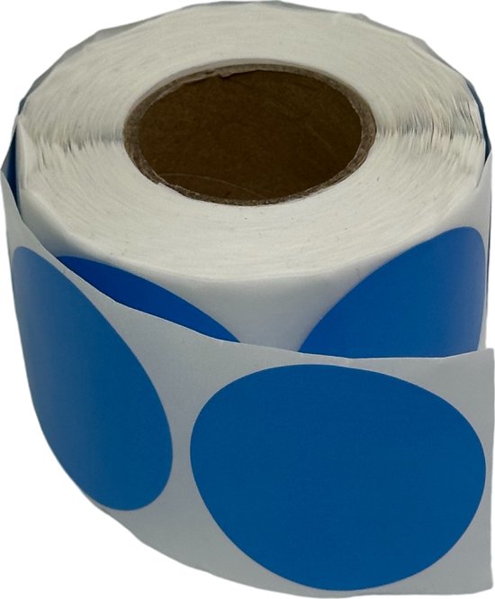 500 stuks blauwe ronde stickers met kleurcodering - 50 mm - etiketten ...