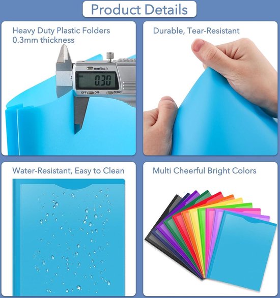 Plastic zakmap met tanden voor briefformaat papier - 30 stuks ...