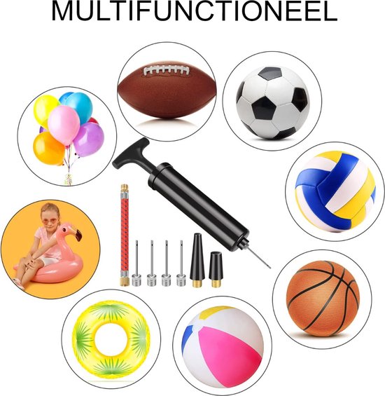 Ballenpomp Set met Naalden, Mondstukken en Voetbalslang - Draagbaar en ...