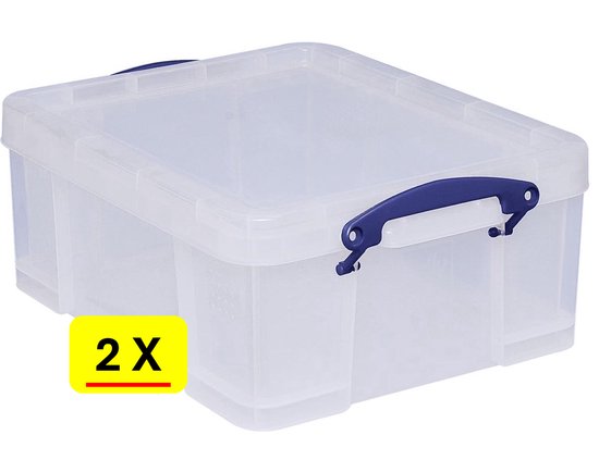 2 x Opbergbox Really Useful Box 21 liter - 45x35x20 cm - transparant wit | bol