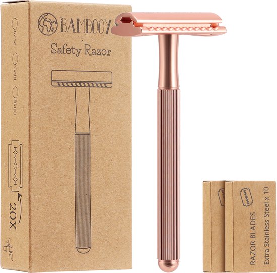 Bambooya Safety Razor met extra lang handvat + 20 scheermesjes - Safety ...