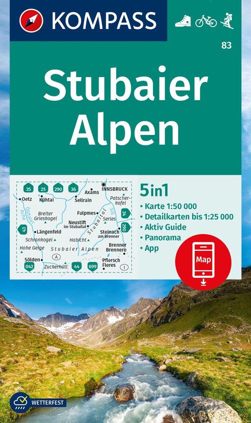 Kompass Wanderkarten - Kompass WK83 Stubaier Alpen | bol
