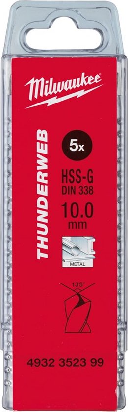Milwaukee THUNDERWEB - Metaalboren DIN 338 - 5 en 10 stuks TW 11.5 x ...