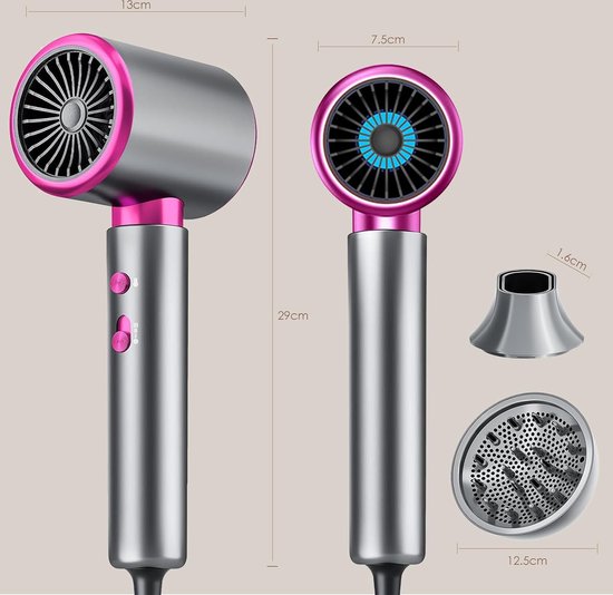 Haardroger Föhn - Fohn met Diffuser en Mondstuk - 2400 Watt - 3 ...