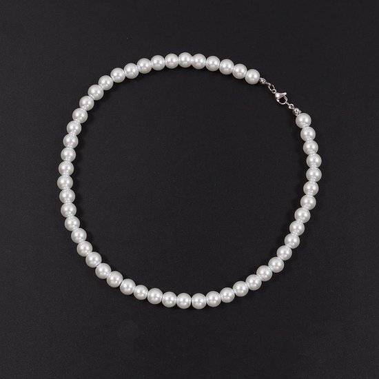 Parelketting heren - Korte ketting - Parels - Ronde kralen | bol
