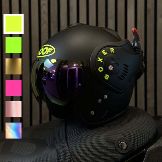 Roof Boxer V8 helm stickers - Fluor geel | bol