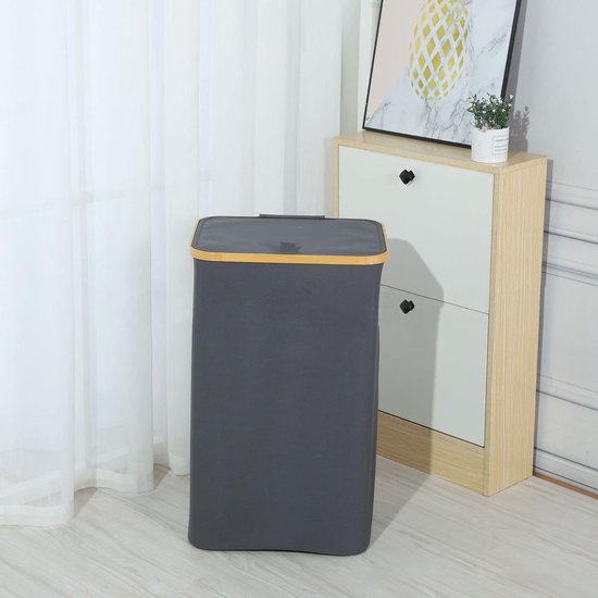 Opvouwbare wasmand met deksel en afneembare waszakken - Grote wasbak mand voor... | bol