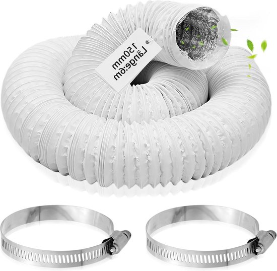 Afvoerslang Airco Ø 150 mm lengte 6 m flexibele-slang-pvc ...