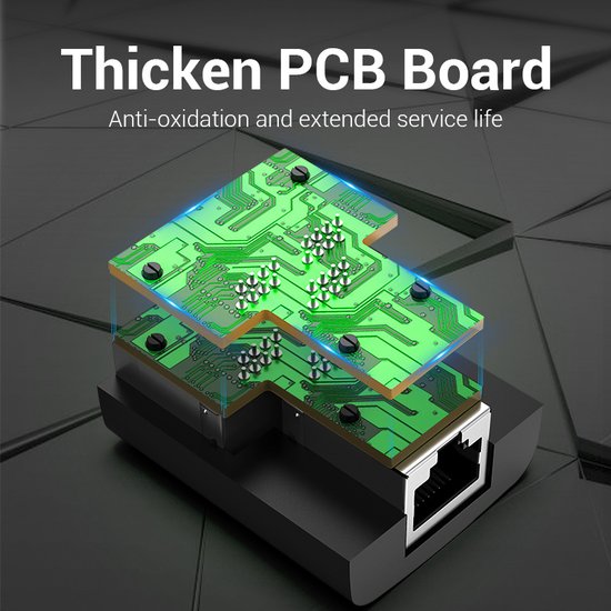Adapter Splitter Ethernet LAN naar 2 x RJ45 Vention IPTB0 Zwart | bol