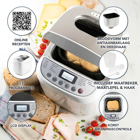 DOMO B3976 Broodbakmachine – 17 Programma’s – 500-1000g – Glutenvrij ...