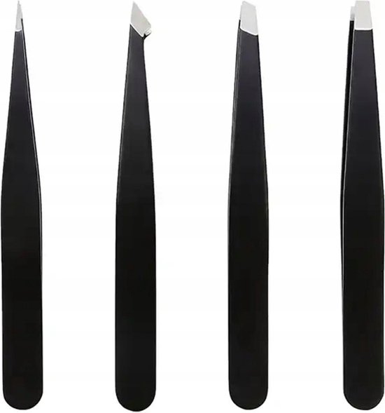 Pincetten set - 4-delig - Met opberghoesje | bol