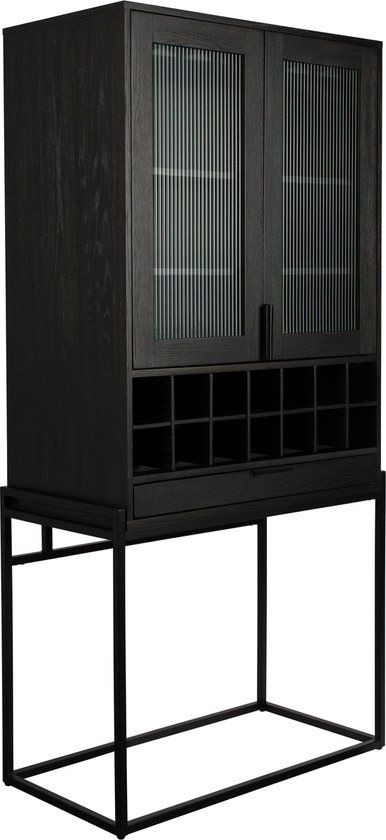 Zuiver Travis Wijnkast/ Drankkast Eikenhout Zwart | bol