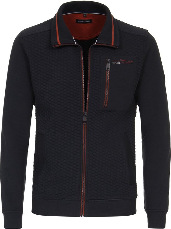 Casa Moda - Vest Zip Navy - Heren - Maat L - Regular-fit | bol