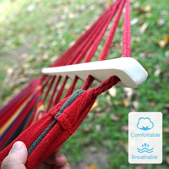 Hangmat - Outdoor Tuin Hangmat met Houten Spreidstaven en Draagtas ...