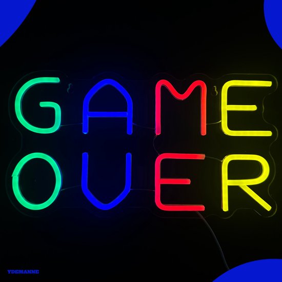 Neon Lamp - Game Over - Dimbaar - Incl. Ophanghaakjes - Neon Sign ...