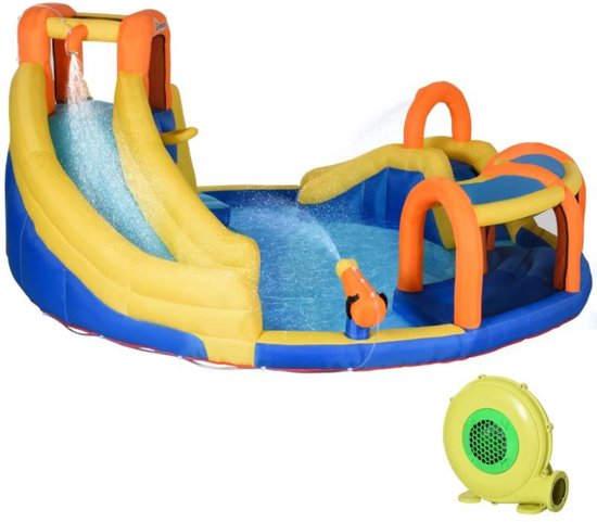 Springkussen met glijbaan - Zwembad - Springkasteel - Waterpark ...