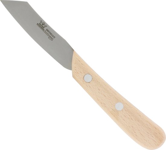 Metallo Professioneel Mes - Gebogen Lemmet - Roestvrij Staal - Houten ...