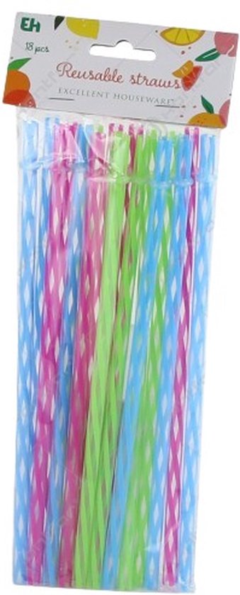 Set van 18 Rietjes - 24 cm - herbruikbaar | bol