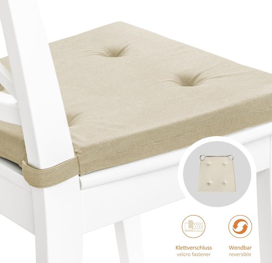 190192 4-delige set stoelkussens, zitkussens voor binnen en buiten, met... | bol