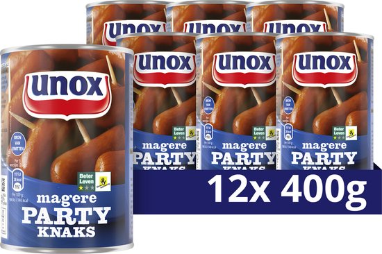 Unox Knakworst - Magere Party Knaks - 12 x 400 g - Voordeelverpakking | bol