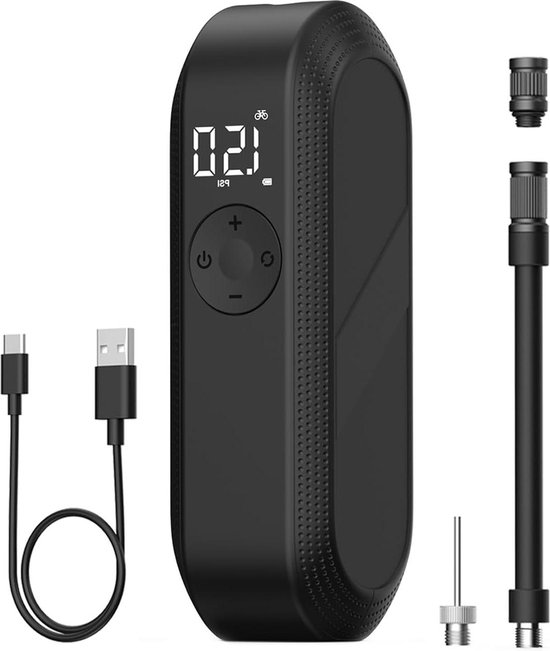 Elektrische luchtpomp voor fiets - draagbare luchtcompressor 150 psi - mini-bandenpomp... | bol