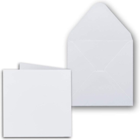 Set van 75 blanco vierkante kaarten (14 x 14 cm) met enveloppen ...