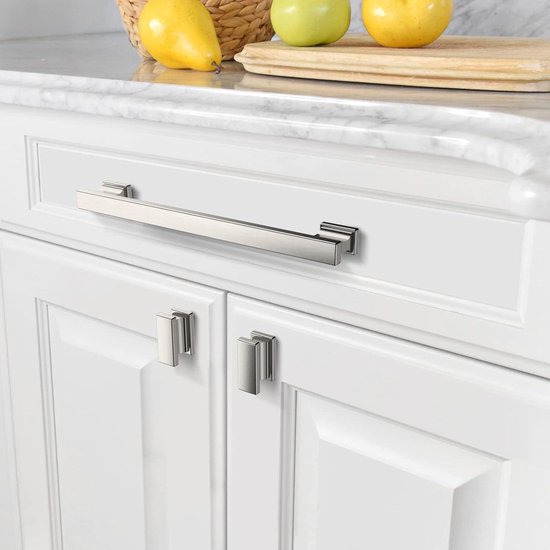 Brushed Nickel Furniture Handles 192mm Hole Spacing for Kitchen ...