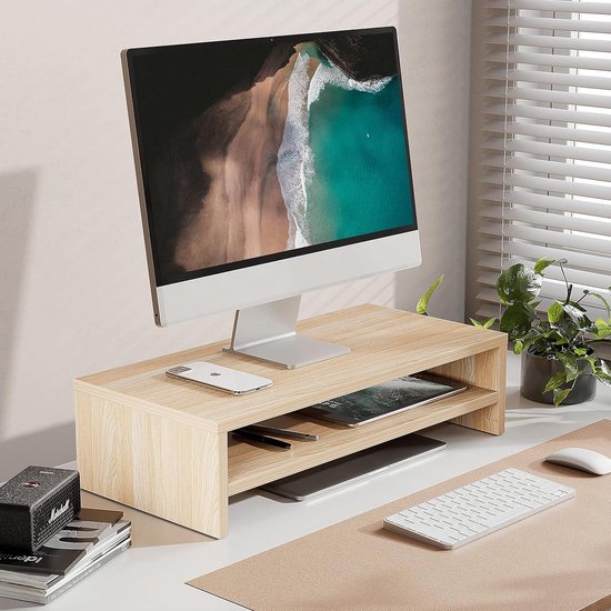 Beeldschermverhoger - Houten computerstandaard voor pc tv monitor ...