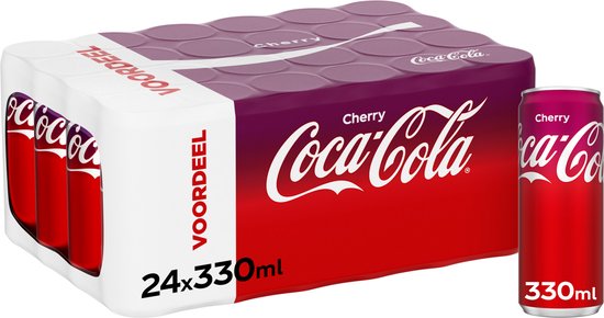 Frisdrank coca cola cherry blik 330ml - 24 stuks | bol