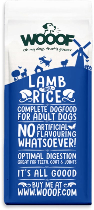 WOOOF Lam & Rijst 14KG - Hypoallergeen hondenvoer - Geperst ...