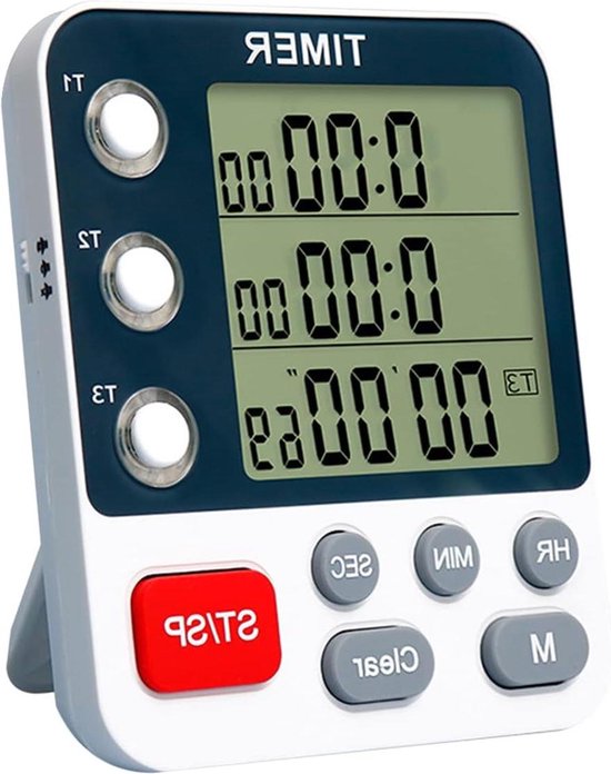 Digitale timer 3 kanalen | Count-up/down-timer | 3-traps volume ...
