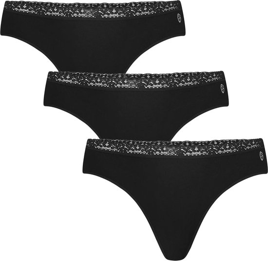 Bamboo Basics 3-pak strings dames - Amber - Comfortabele kanten bamboe ...