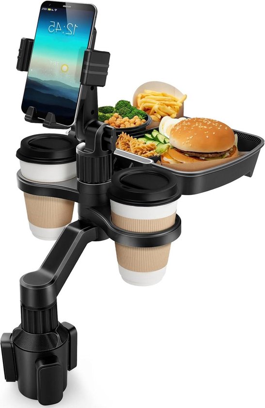360° rotatie uitbreidbare basis dubbele bekerhouder tray tafel - auto ...