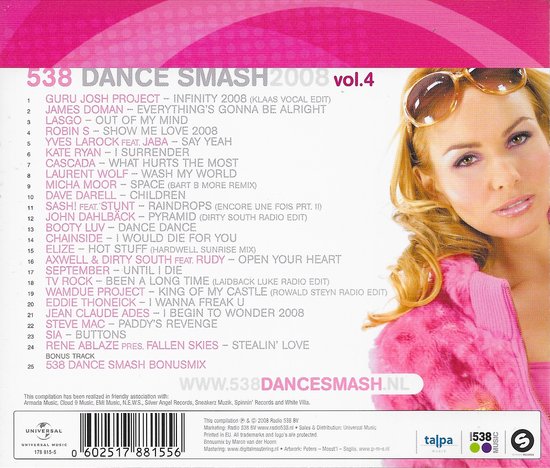 538 Dance Smash 2008 Vol. 4, various artists | Muziek | bol