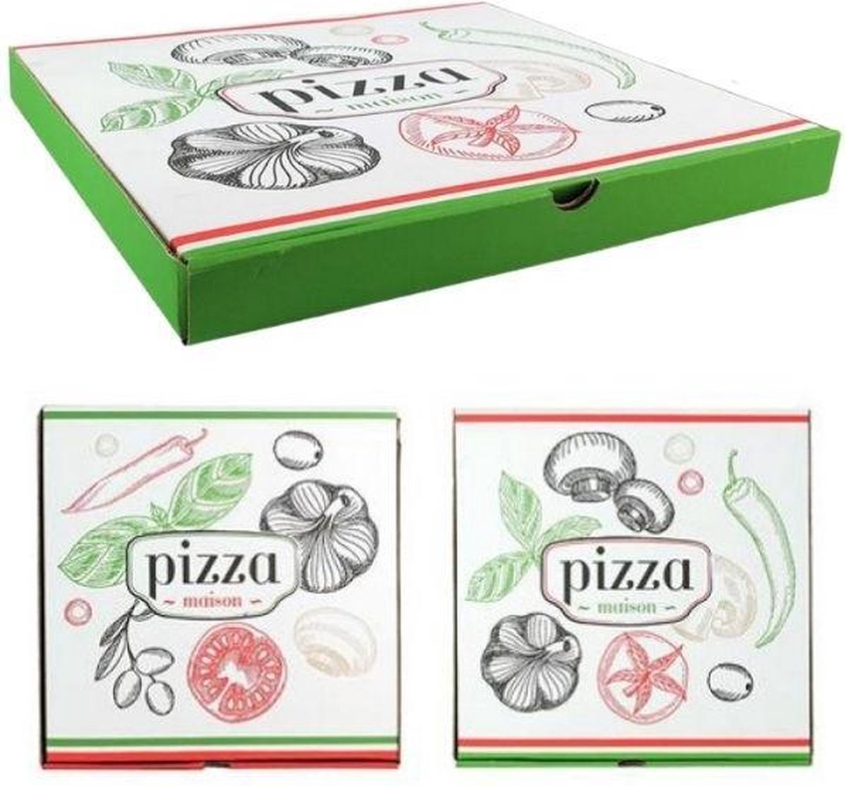 Set van 4 lege pizzadozen - Pizzadoos karton 30 cm - 4 stuks | bol.com