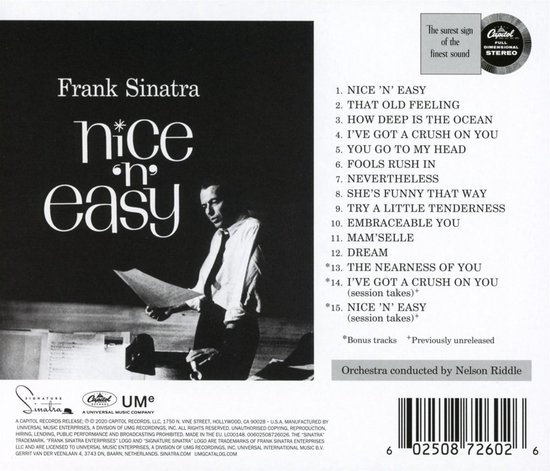 Frank Sinatra - Nice 'n' Easy (CD) (Mix 2020), Frank Sinatra | CD (album) | Muziek | bol.com