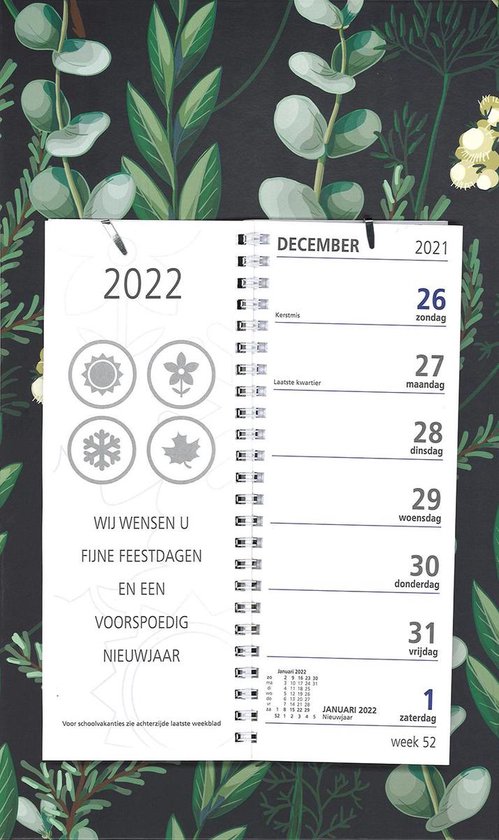 Castelli omleg weekkalender op schild 2022 - A4 formaat weekplanner ...