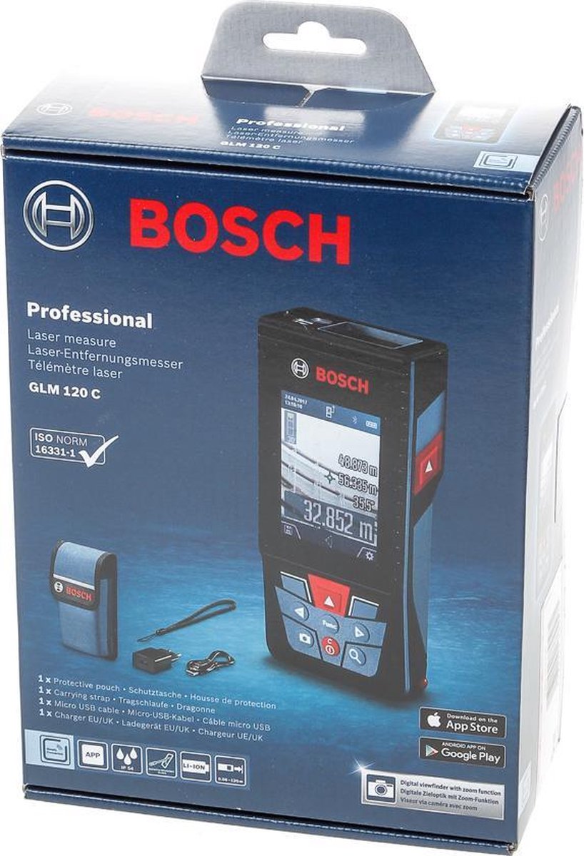 bol.com | Bosch GLM 120 C Afstandsmeter in tas - USB/Bluetooth - 120m