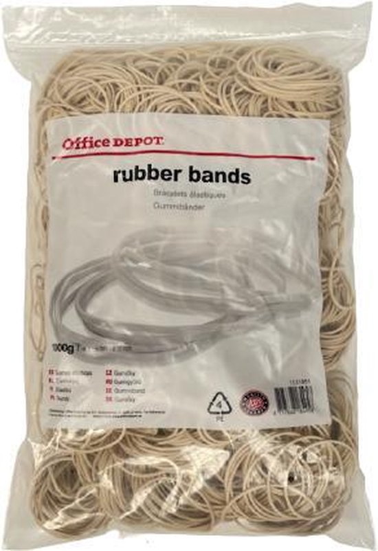 Elastiekjes breed 1KG(1000 gram) 80x1.5mm Ø 50 mm naturel Office Depot ...