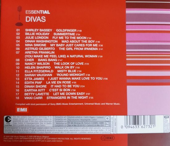 Essential Divas, Shirley Bassey, Billie Holiday, Nina Simone, Cher ...
