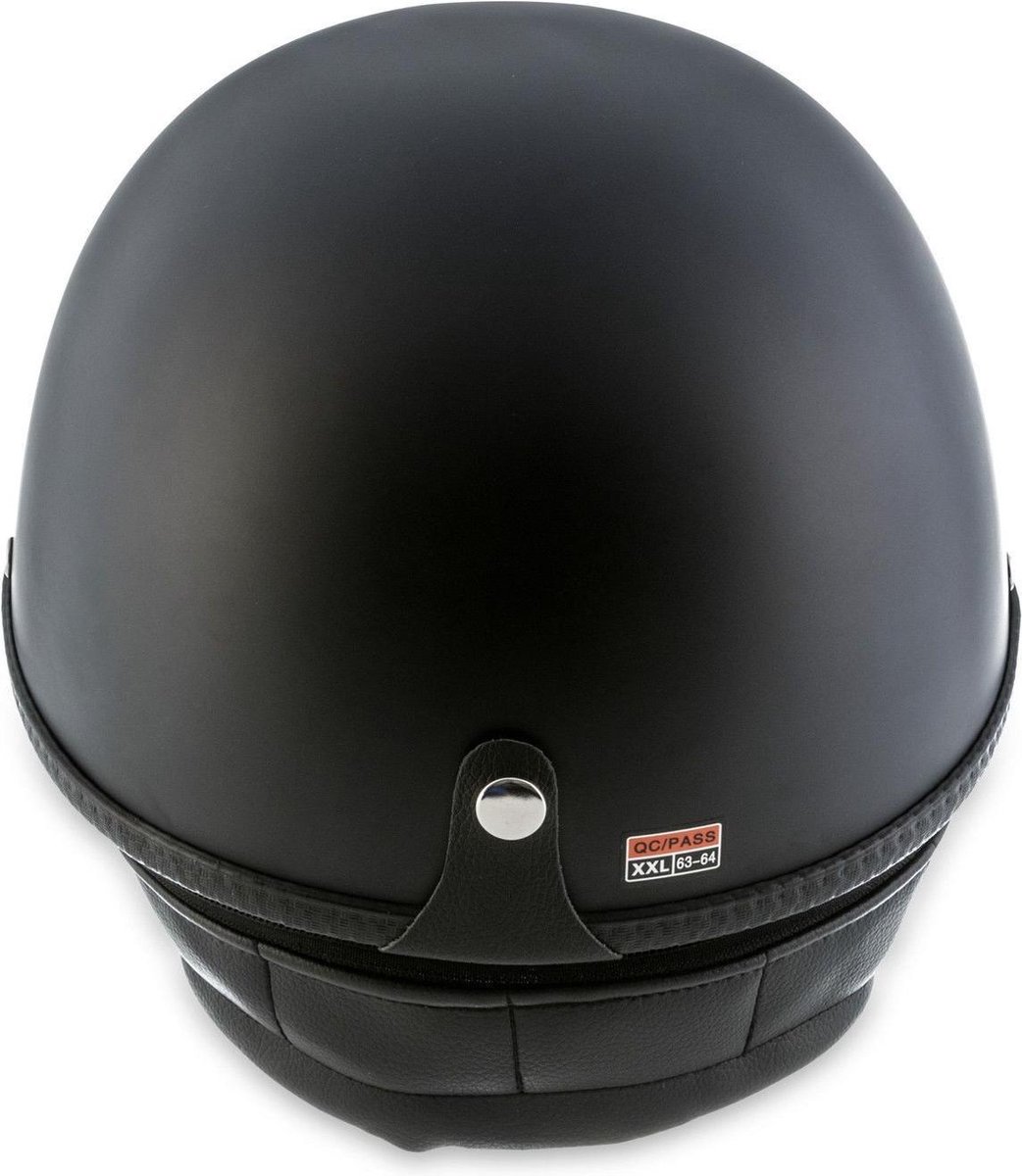 MOTO D23 braincap, Mat Zwart, snorfietshelm, halve helm, pothelm voor ...