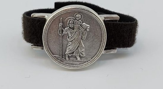 Heilige Christoffel verhaal - Medaille met klitterband - Voor fiets en ...