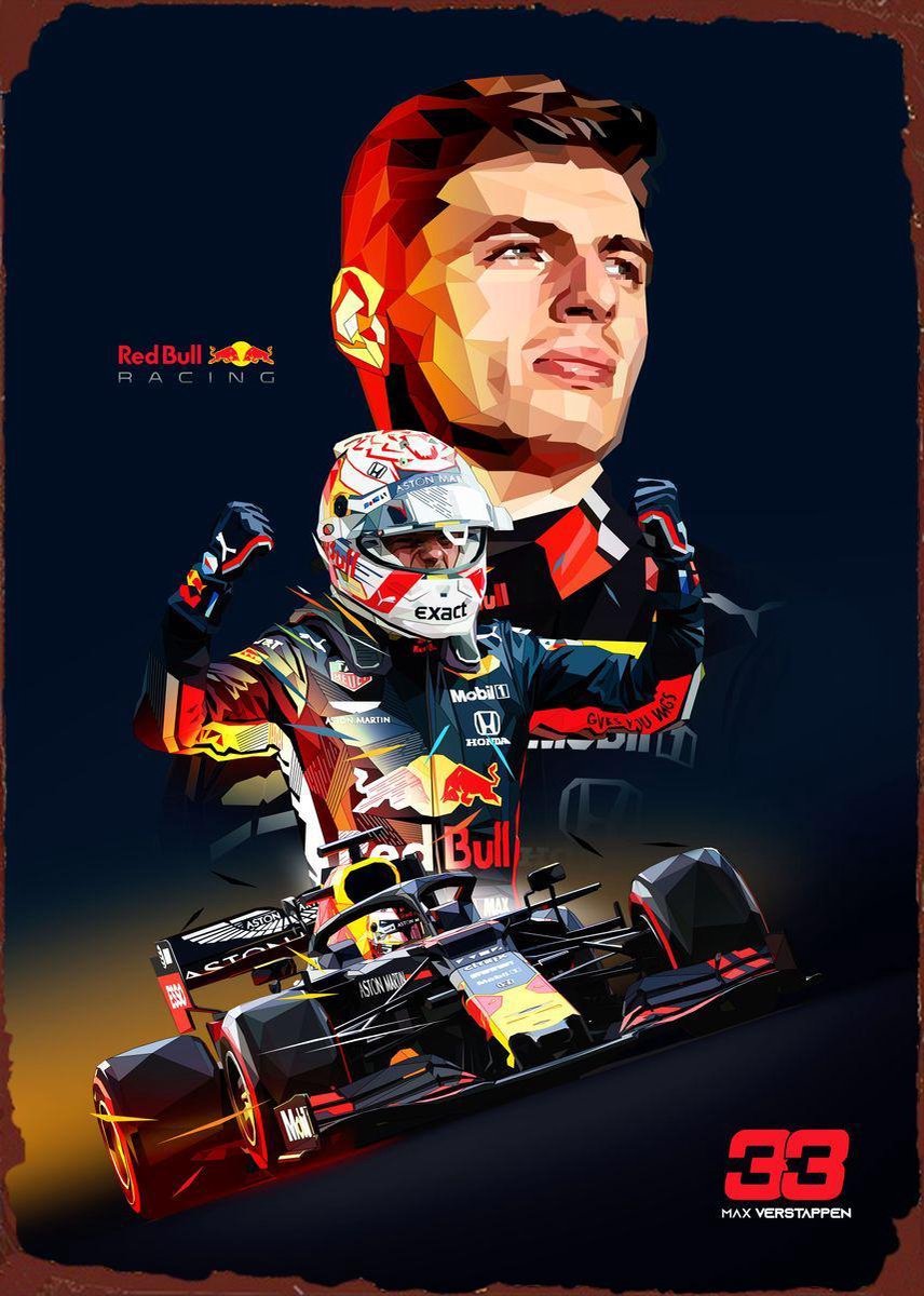 Max Verstappen - Red Bull Racing- Formule 1 - metalen poster - bord (20 ...
