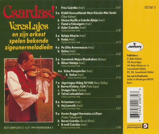 Csardas, Veres Lajos | CD (album) | Muziek | bol